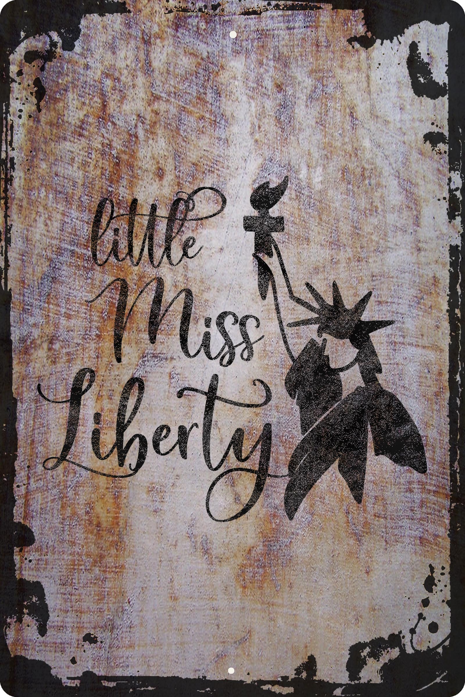Little miss liberty cursive lady liberty statue new York Beige Wall Art ...