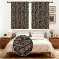 Camo and Leaf Black Pattern Blackout Curtains,Triple Weaved Fabric ...