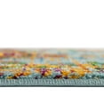 Unique Loom Antigua Calypso Rug Aqua/Blue 5' 3" x 8' Rectangle Floral ...