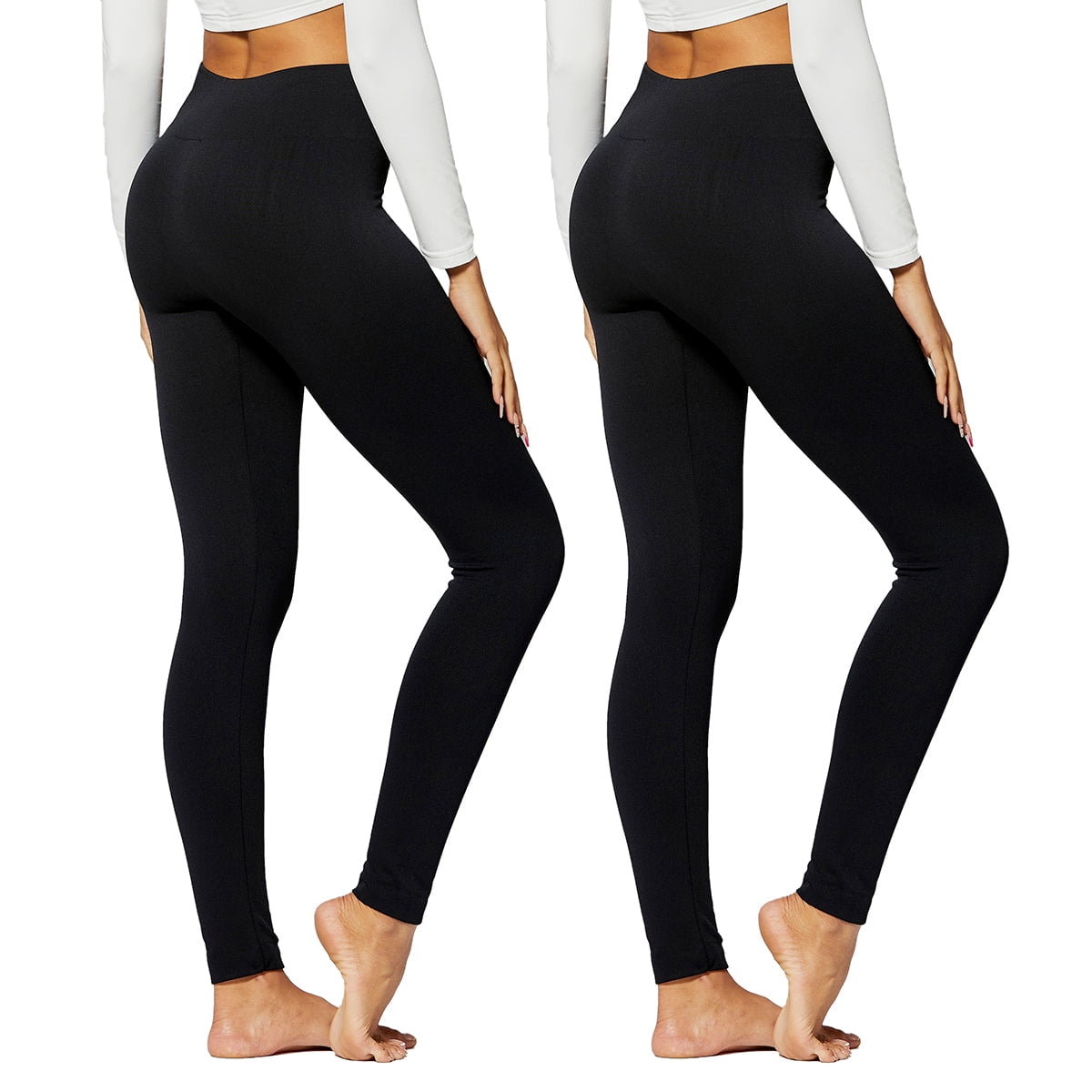 Premium Women's Fleece Lined Leggings - High Waist - Regular and Plus ...