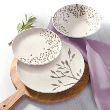 Oxford Unni Solids, Rain Cloud Stoneware 16 Piece Dinnerware, Set ...