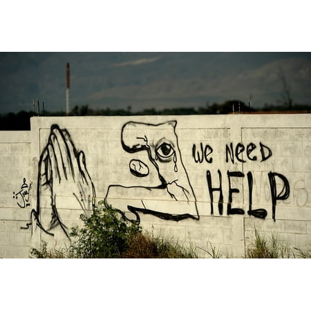 Graffiti Asking For Help Is Painted On A Wall On January 22 2010 In ...
