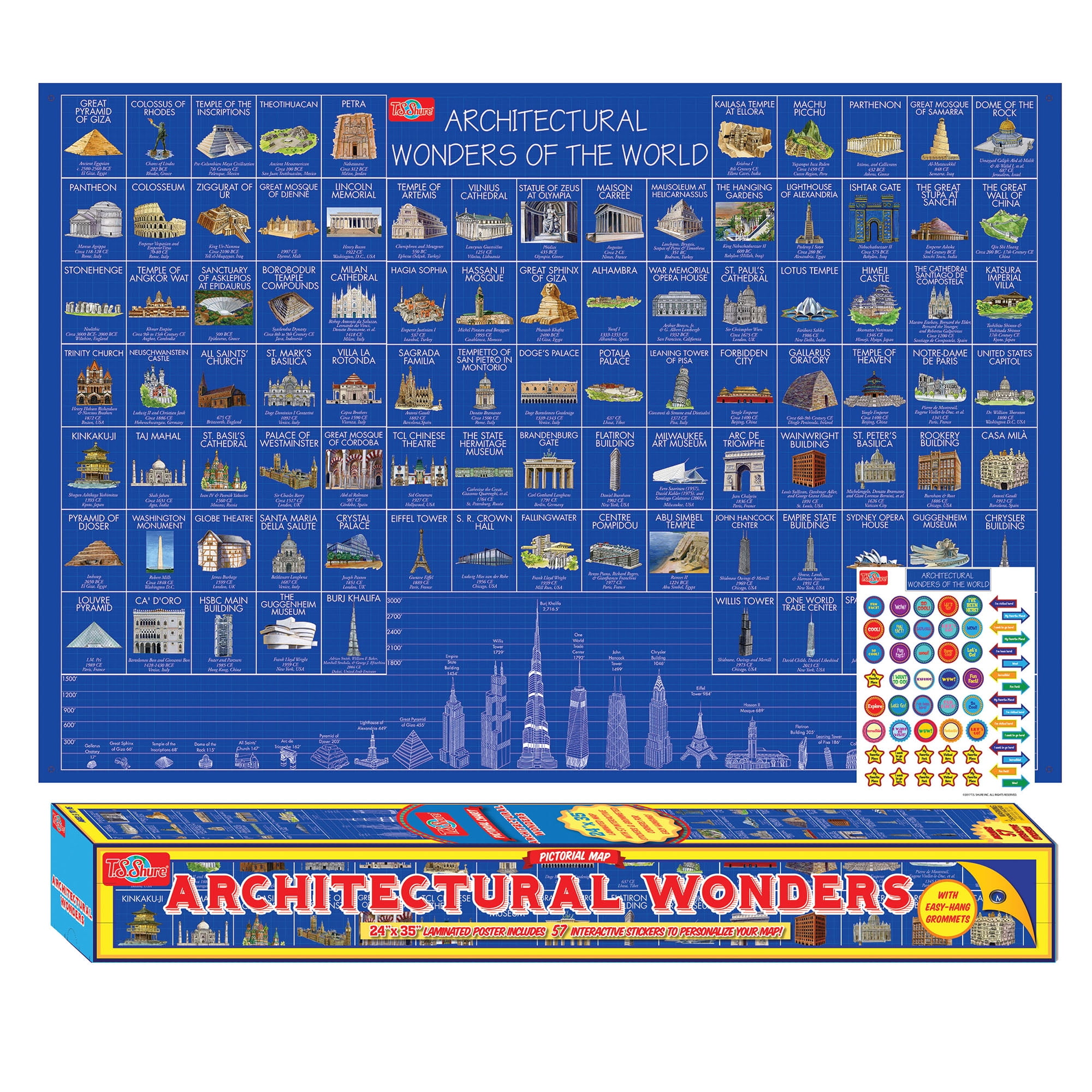 T.S. Shure Schematics of the World Architecture Pictorial Poster ...