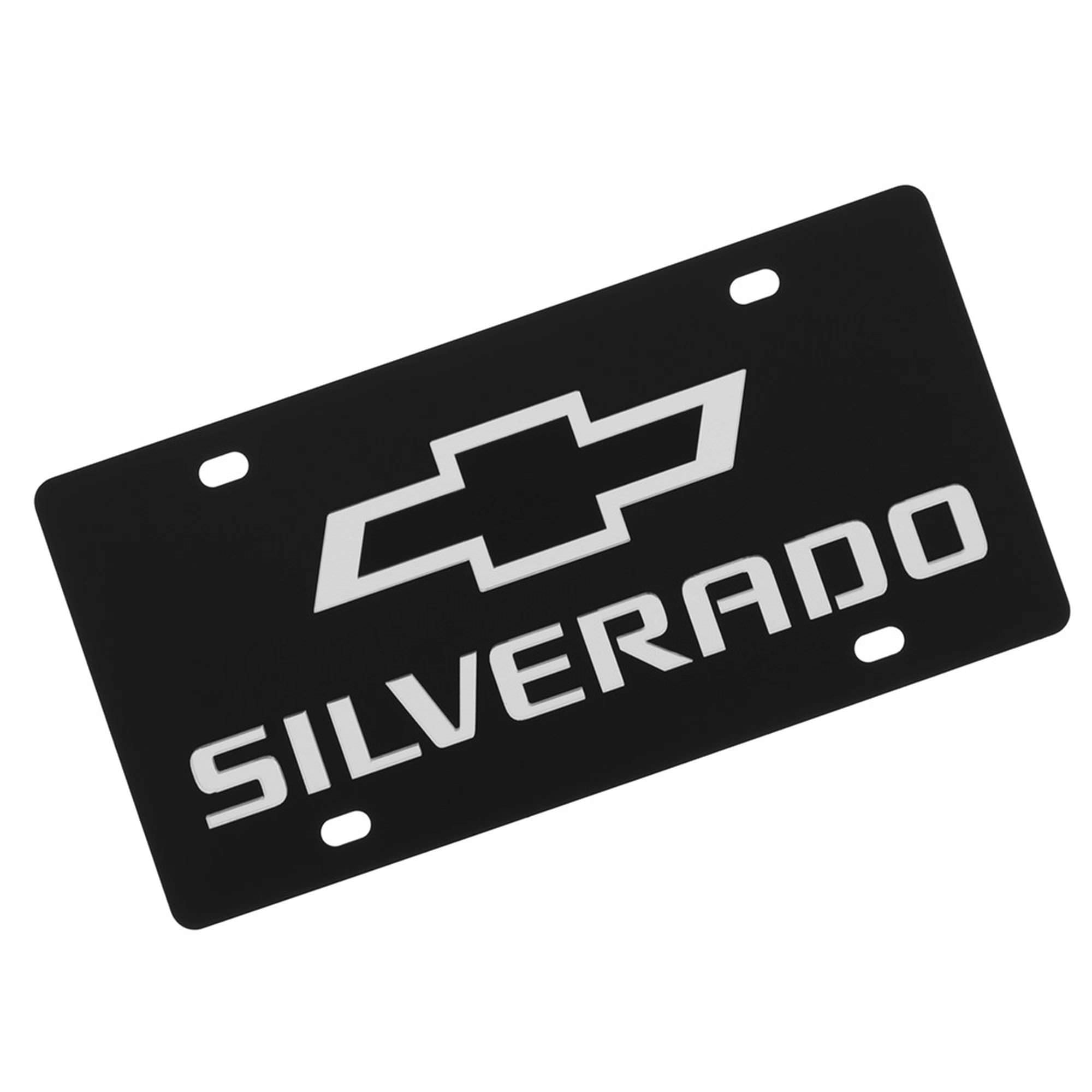 Chevy Silverado Dual Logo License Plate (Carbon Black) - Walmart.com