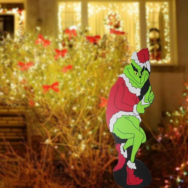 Grinch Stealing Lights Decoration