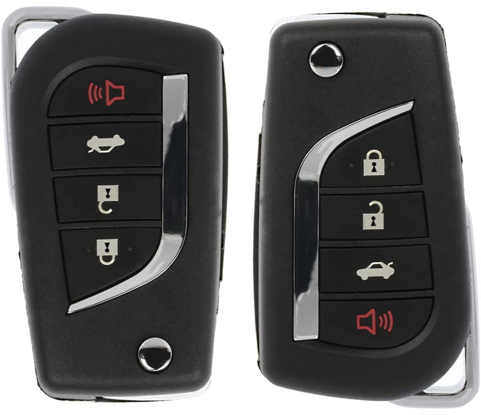 Eccpp Replacement Fit For Uncut Keyless Entry Remote Key Fob 4 Buttons