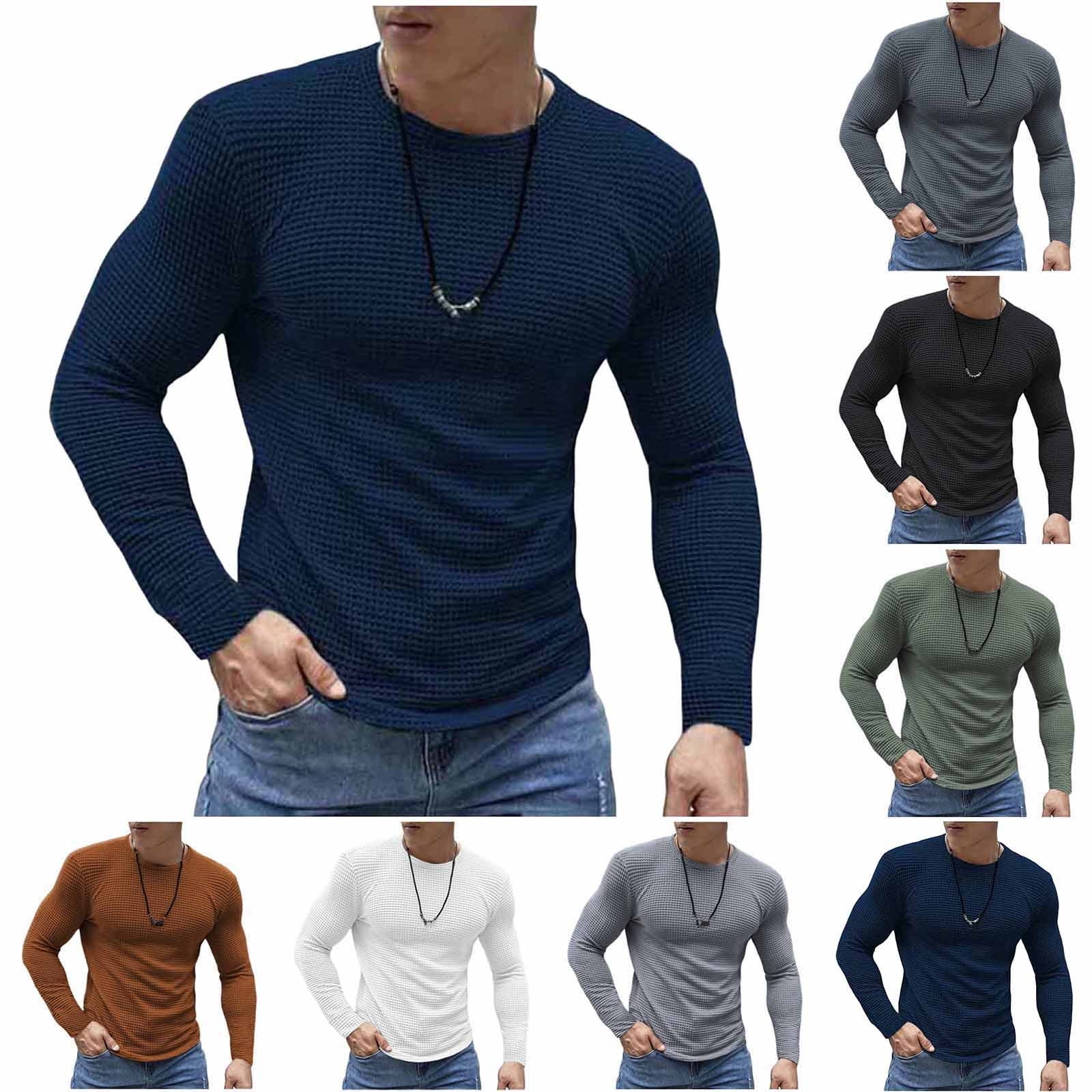 Click here for Vbtapa Waffle Long Sleeve Shirts For Men Slim Fit... prices