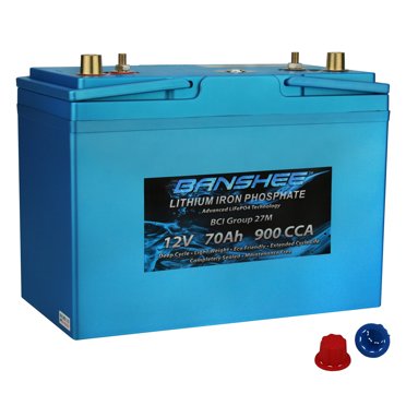 Banshee 12V Group 31 Lithium Ion Marine RV Battery, Deep Cycle, Dual Purpose, Replaces Optima ...