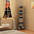 Narrow Bookshelf, 8-Tier Bookcase, Spine Book Shelf for Small Space ...