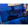 ELECWISH 43 inch RGB LED Gaming Desk with Tempered Glass Desktop and ...