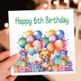 3drose, Cute Teddy Bear Balloons and Gifts Happy 6th Birthday, 6 ...