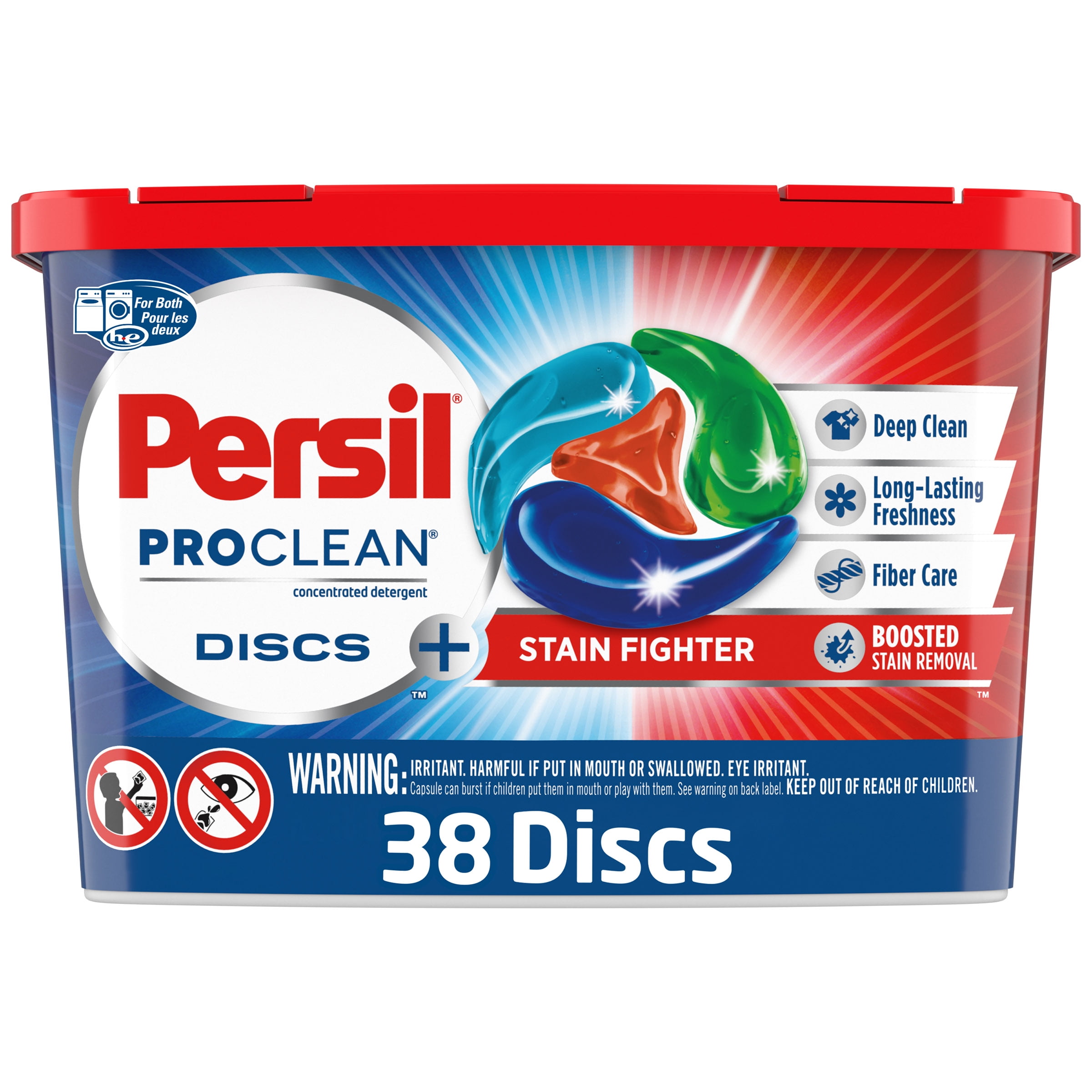 Persil Discs Laundry Detergent Pacs, Stain Fighter, 38 Count - Walmart.com