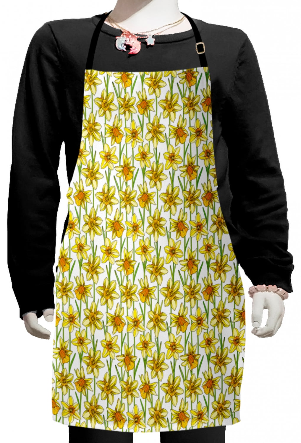 Floral Kids Apron, Daffodil Bouquets Blossom Branches Field Summer ...