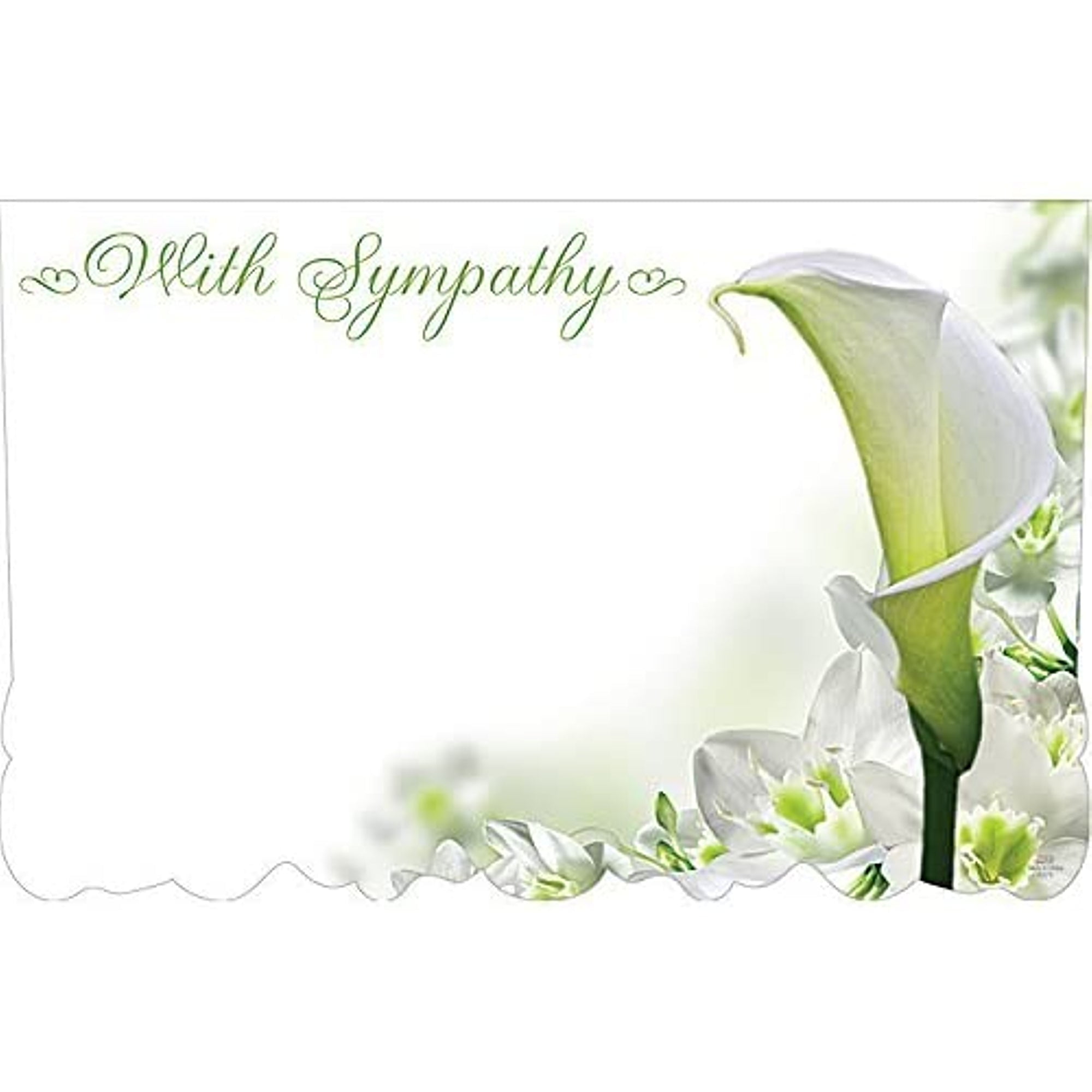With Sympathy Lily Enclosure Cards - 3 1/2in. x 2 1/4in. - 50/Pack ...