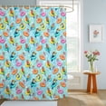 Bathroom Shower Curtain Summer Pool Float Swim Rings Waterproof Shower ...