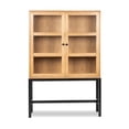 Better Homes & Gardens Ezra China Cabinet, Light Honey Finish and Black ...