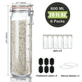 Syntic 6 Pack 20 oz Airtight Glass Jars with Locking Lids, BPA-Free ...