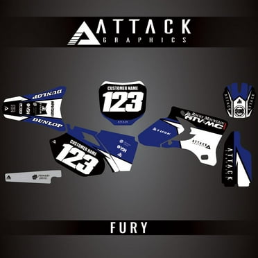 Attack Graphics Custom Fury Complete Bike Graphics Kit for Yamaha YZ125 ...