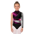 AOCHANG Girls One Long Sleeve Printed Rhinestone Ballet Dance Leotard ...