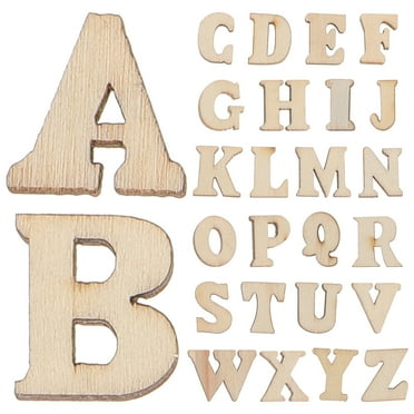 156Pcs Small Wooden Craft alphabet and letters Wood Cutouts with ...