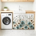 Art Botanical Cabinet Curtains for Kitchen 28"Wx35"L, Teal Beige Floral ...
