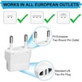 6 Pack US to Europe Plug Adapter - Type C European Travel Adapter, Wall ...
