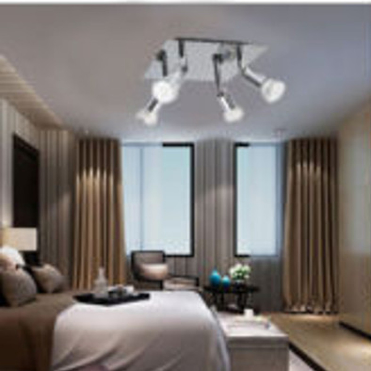 Adjustable 4 Way Ceiling Light Spotlight Fittings Kitchen Modern Lamp ...