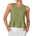 cfhntfmh Cute Summer Tops for Women Round Neck Sleeveless Tank Tops ...