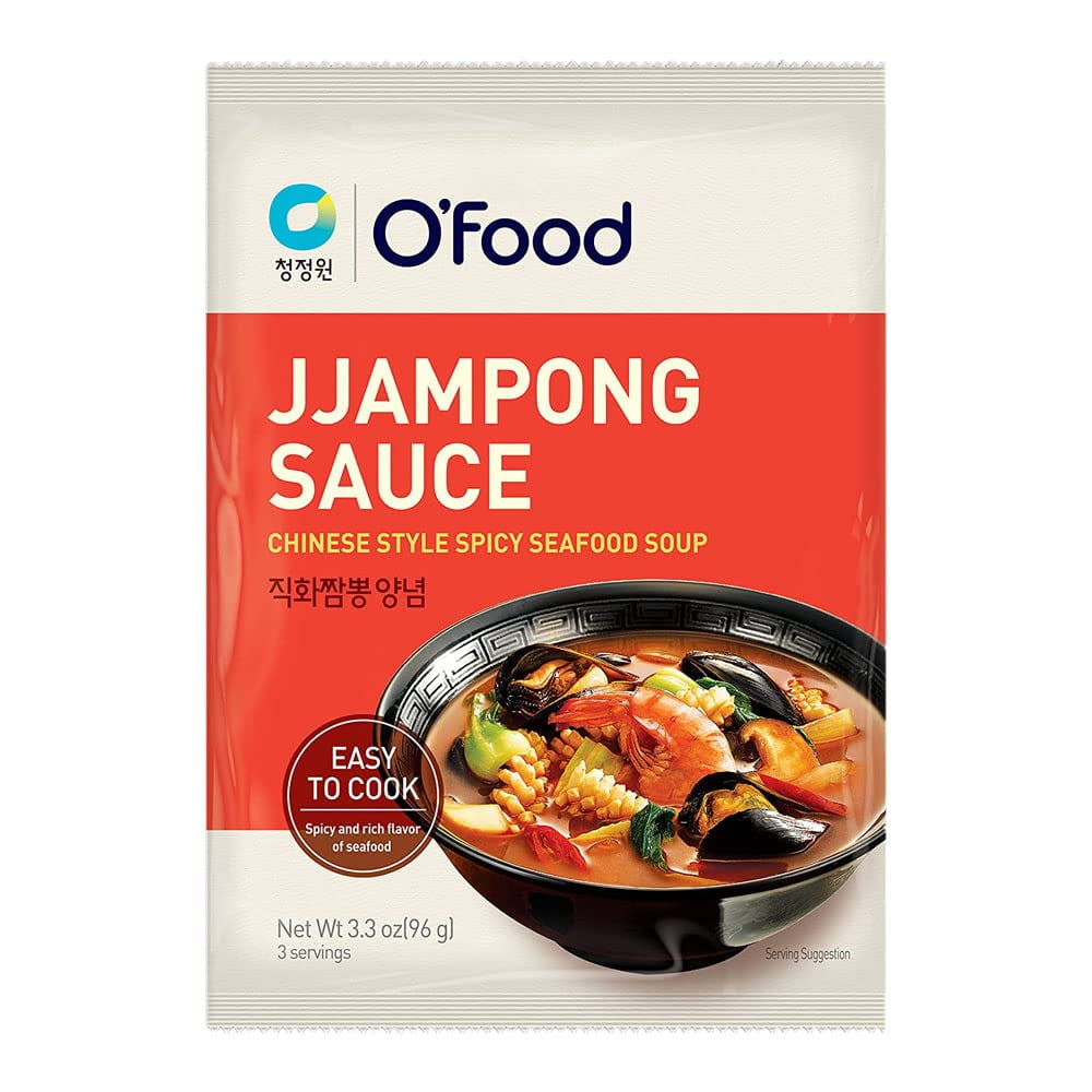 Chung Jung One Ofood Jjampong Sauce Chinese Style Spicy Seafood Soup Powder 33oz 96g 청정원 직화