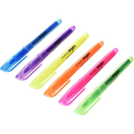 School Smart Chisel Tip Highlighters - Pack of 6 - Assorted Colors ...