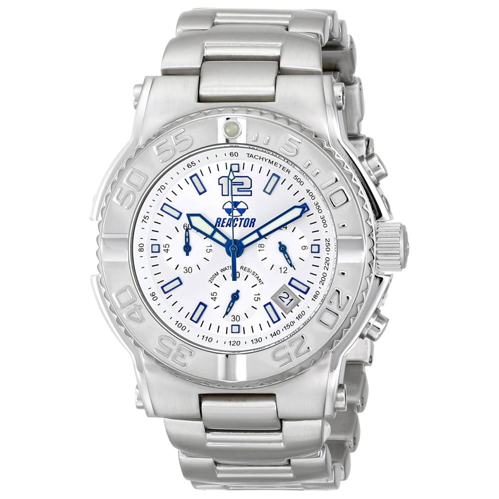 Reactor 75602 Men's Critical Mass DNA Silver Dial Steel Bracelet ...