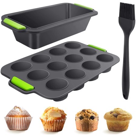 Number-one 3 Piece Silicone Bakeware Set, Reusable Silicone Cupcake ...
