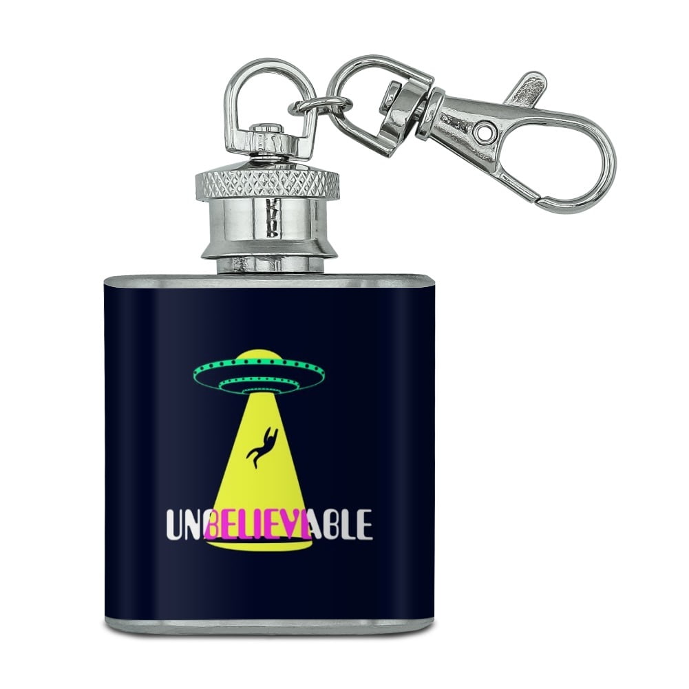 Unbelievable Alien Believe UFO Flying Saucer Stainless Steel 1oz Mini ...