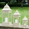 Set of 3 Decorative Candle Lanterns Vintage Style Hanging Lantern Metal ...