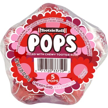 Tootsie Candy - 75 Cherry Pops - Walmart.com
