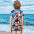 2PCS Boys Power Team Ran-,Ger2 Rash Guard Swimsuit Short Sleeve ...