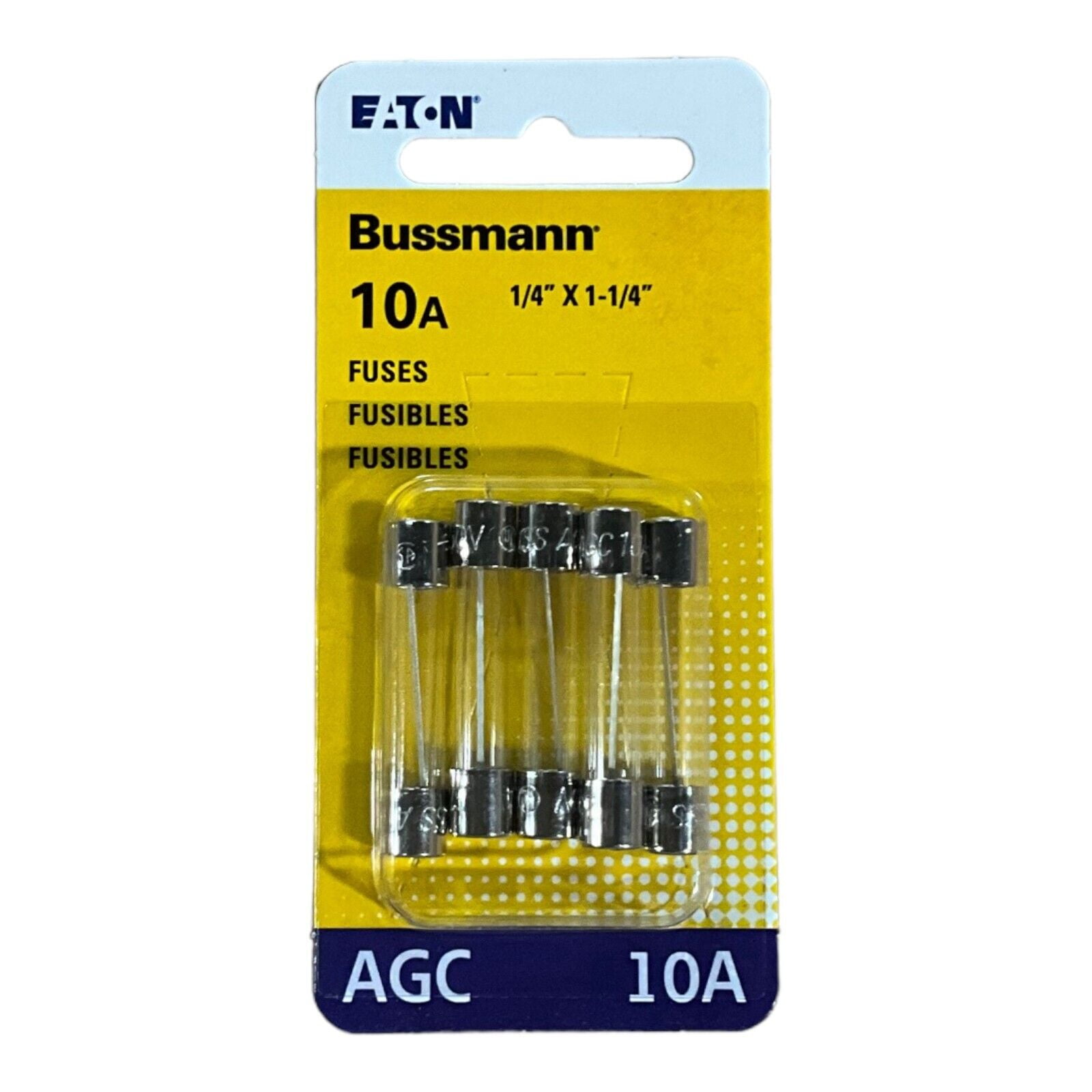 Eaton Bussman (2-Pack) 10a 1/4" x 1-1/4" AGC 10A - 10 Fuses - Walmart.com
