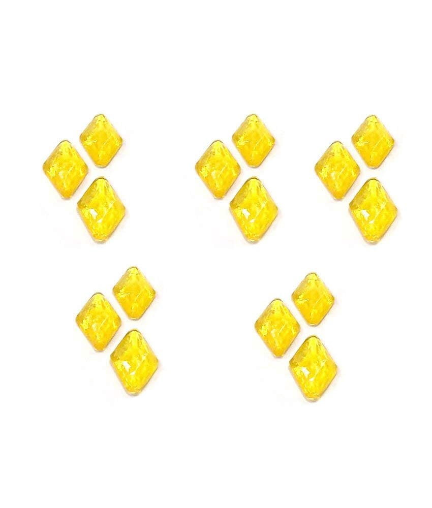 O'Creme Edible Yellow Rhombus ("Diamond Shape") Gemstone Jewels 10 ...