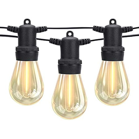 DGE Outdoor LED String Lights 48FT Patio String Light Shatterproof ...