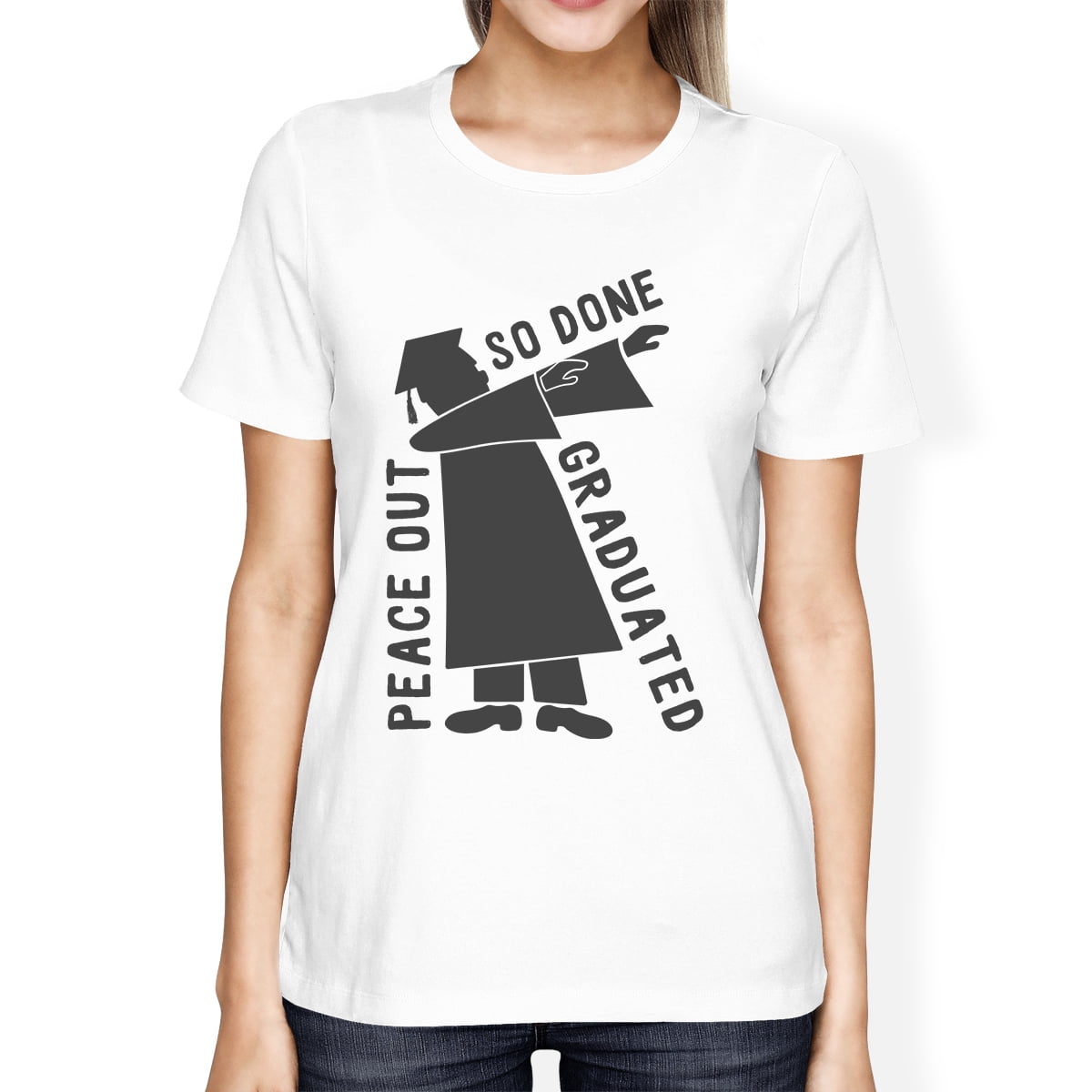 Graduated Dab Dance Womens White Cute High School Graduation Shirt ...