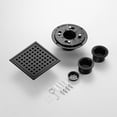 Shower Drain, Matte Black 6 inch Square Shower Floor Drain with Flange ...