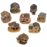 FONDOTIN Miniature Resin House Gray Resin 8Pcs 1.6*1.4*1.4In - Walmart.com
