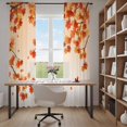 Autumn Maple Leaf Sheer Curtains for Living Room Bedroom, Thanksgiving ...