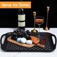 2Pcs Large Nonslip Serving Tray with Handles, Silicone Grippy Dots Lap ...