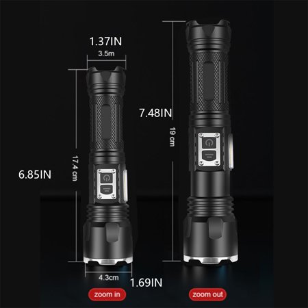 USB COB Flashlight Powerful Torch Outdoors Aluminum Portable Spotlights ...