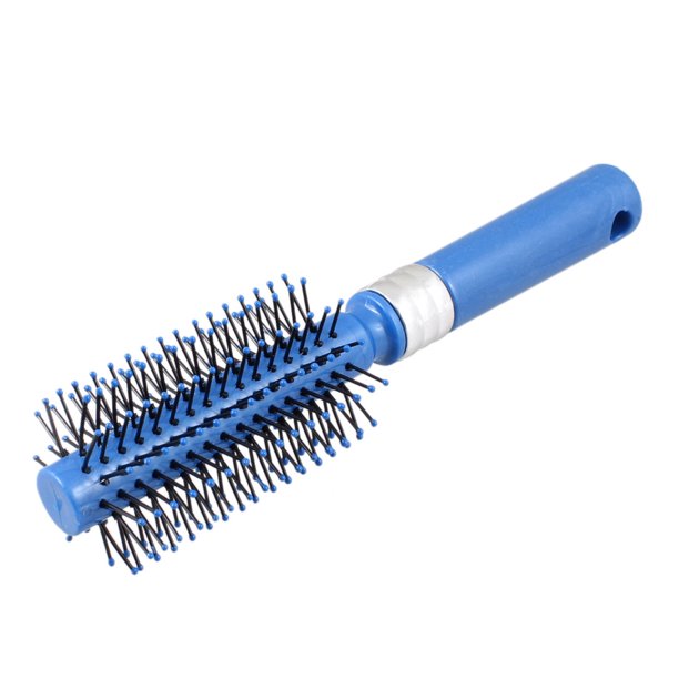Blue Plastic Round Bristles Tips Roll Curly Hair Comb 6.9" Length ...