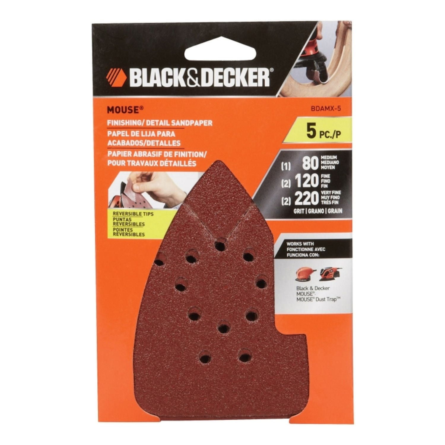 Click here for Black+Decker Bdamx-5 Mouse Assorted Sandpaper 5 Pa... prices
