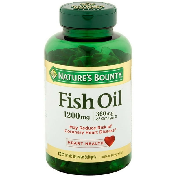 Nature's Bounty Fish Oil 1200 mg, 360 Count (3x120ct) - Walmart.com ...