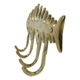 Brass Metal Golden Fishbone Fish Bone Marine Coastal 4 Peg Wall Hooks ...