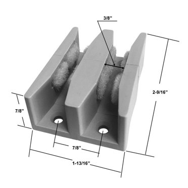 Clear Sliding Shower Door Bottom Guide 3" x 1-3/8" x 1/4" - Walmart.com